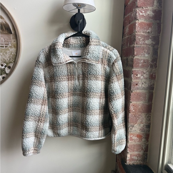 Lazy Sundays | Jackets & Coats | Plaid Teddy Jacket In Cream And Brown ...
